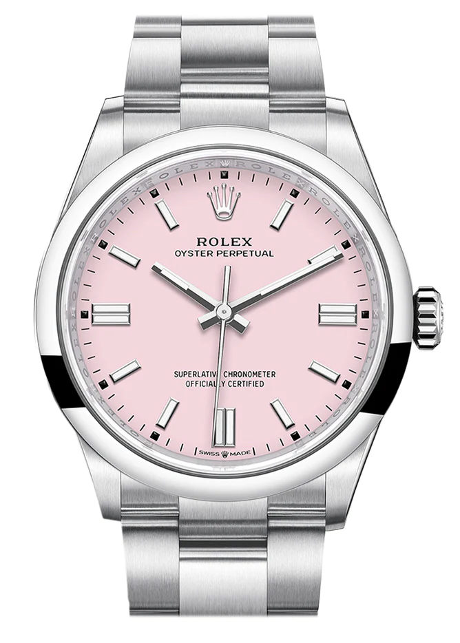 Rolex - Unworn Pink Dial Oyster Perpetual 126000 36mm – David and Sons ...